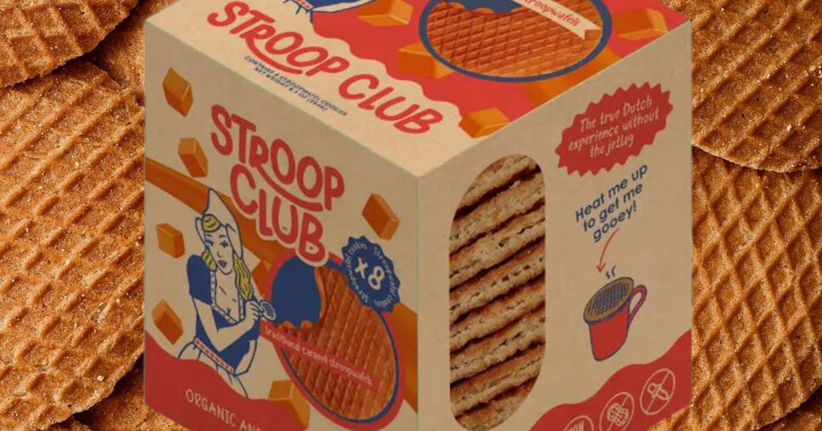 Stroop Club Vegan Organic Traditional Caramel Stroopwafel 8 Pack 240g ...
